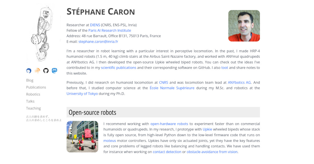 Stéphane Caron - Robot locomotion